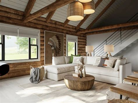 Before And After Log Cabin Modern Interior Refresh Decorilla