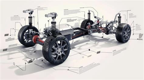 Detailed Car Suspension System Diagram With Annotations Highlighting