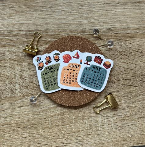 2026 Calendar Sticker Set Etsy