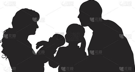 矢量剪影的家庭。