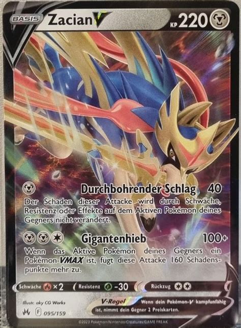 Pokémon Zacian V 🇩🇪 Crz 095 Crown Zenith Gebraucht In Bern Für