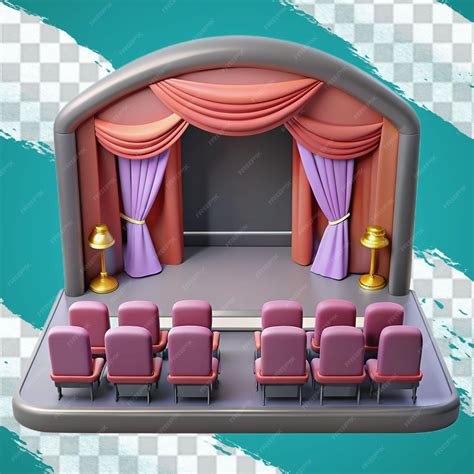 Premium Psd Theater Or Concert Hall Stage With Opened Red Curtains
