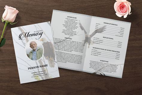 Bald Eagle Funeral Template For Men Funeral Program Template For Women