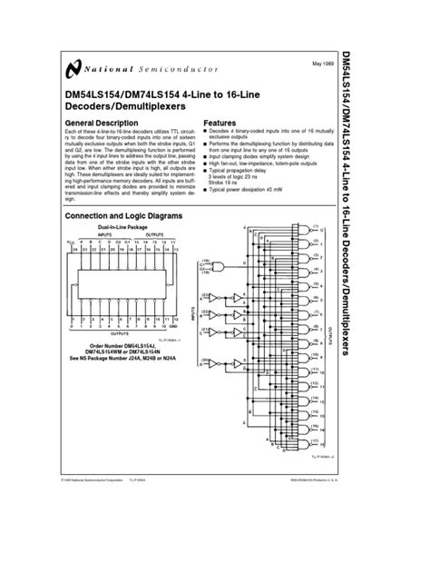 74ls154 Pdf Electronic Design Digital Technology
