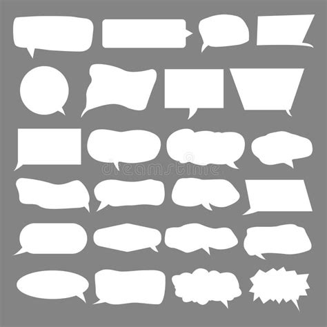 Set Of Comment Templates In White Stock Vector Illustration Of