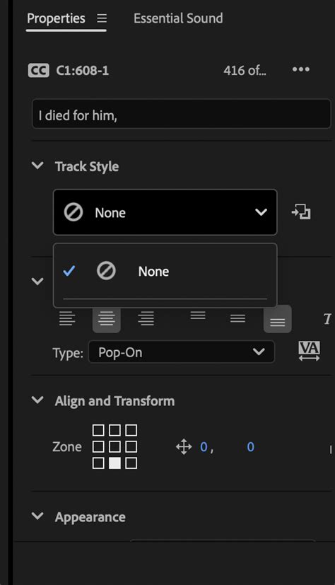 solved can t save caption style in 25 1 adobe community 15135070