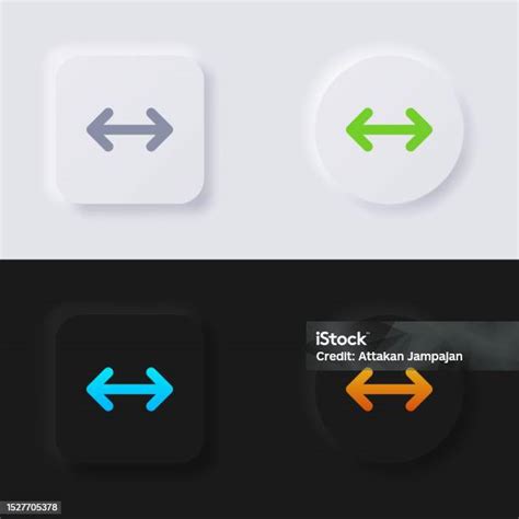 두 개의 머리 화살표 아이콘 세트 웹 디자인 응용 프로그램 Ui 등을 위한 다색 Neumorphism 버튼 소프트 Ui 디자인 버튼 벡터 방향에 대한 스톡 벡터 아트 및