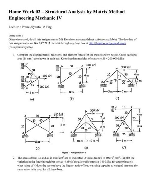 Home Work 02 â Structural Analysis By Matrix Method Engineering