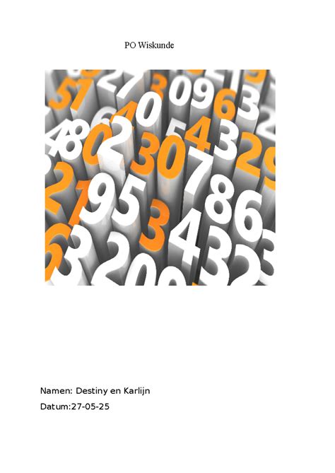 Po Wiskunde Opdrachten En Grafieken Analyse Destiny En Karlijn
