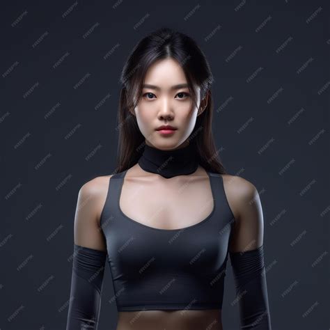 Premium Photo A Woman Wearing A Black Bra With A Black Bra Underneath It
