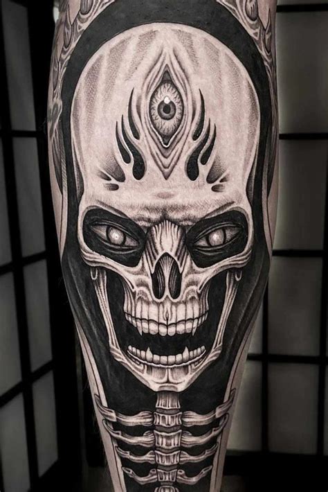 Blackwork Skull Tattoos
