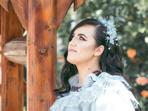 Premium Photo Beautiful Bride Wearing Romanian Traditional In Maramures Romania