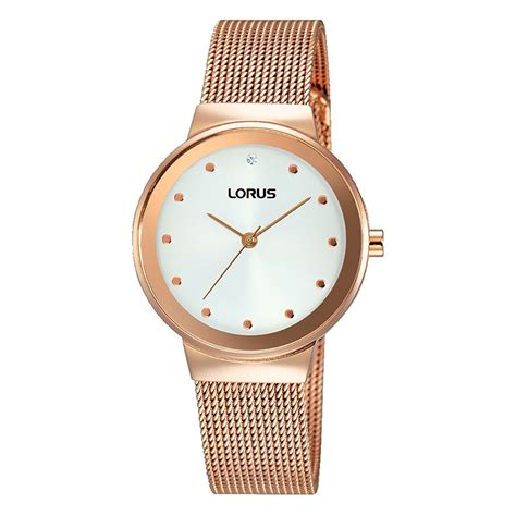 Lorus Rose Gold Mesh Bracelet Ladies Watch
