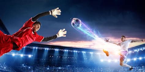 Soccer Players On Stadium In Action Mixed Media Premium Photo