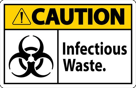 Caution Label Infectious Waste Sign 26503871 Vector Art At Vecteezy