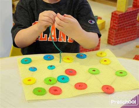 Learn To Sew Buttons Fine Motor Activity For Preschoolers