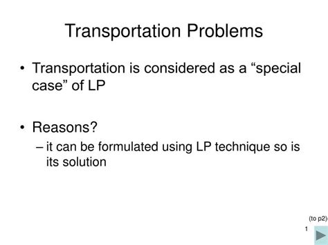 Ppt Transportation Problems Powerpoint Presentation Free Download