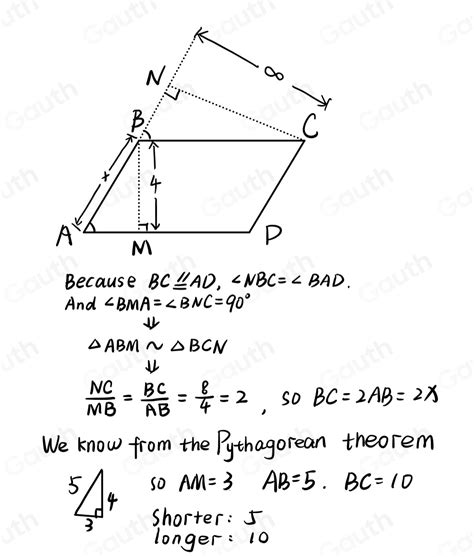 Solved Given Parallelogram ABCD With Perimeter Yd AB X And Altitudes Heights Of Length