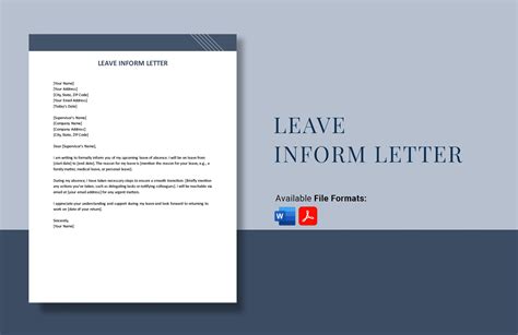 11 Maternity Leave Letter Templates Pdf Word