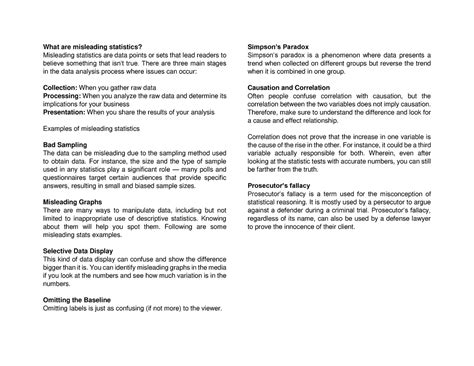 Misleading Statistics What Are Misleading Statistics Misleading Statistics Are Data Points Or