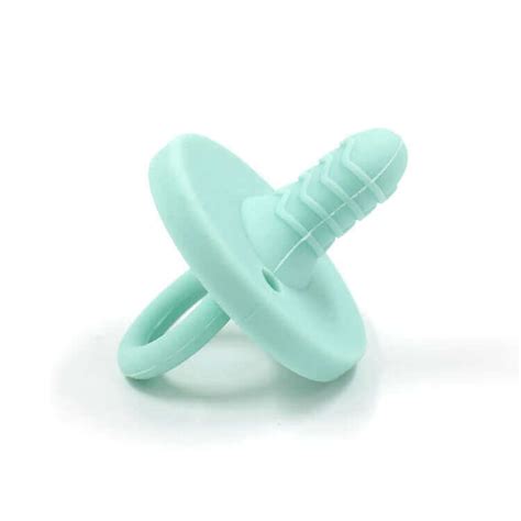 Silicone Teething Pacifier Turquoise Teal Meal