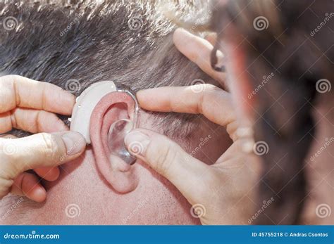 Hearing Aid Inserting Stock Photo Image 45755218