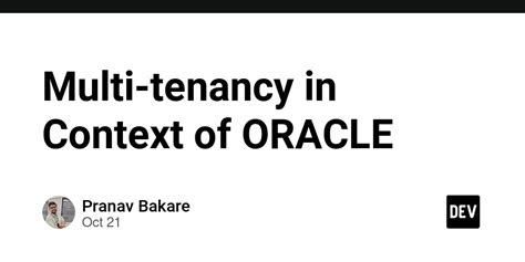 Bilal Awan On Linkedin Multi Tenancy In Context Of Oracle