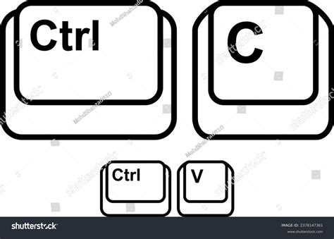 Ctrl C Ctrl V Botón De Vector De Stock Libre De Regalías 2378147361