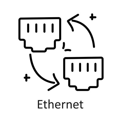 Ethernet Vector Outline Icon Design Illustration Communication Symbol