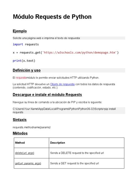 módulo requests python pdf protocolo de transferencia de hipertexto