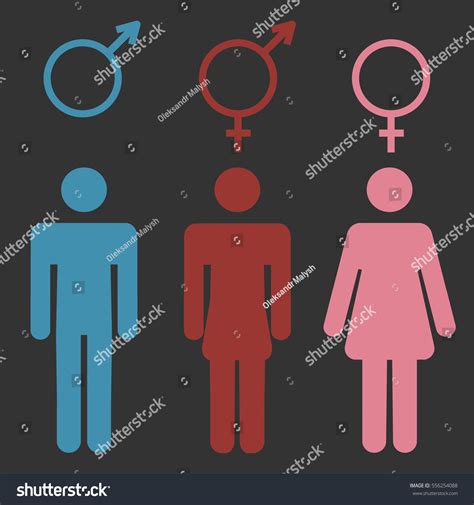 Set Gender Symbols Stylized Silhouettes Male Stock Vector Royalty Free