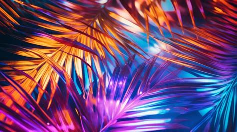 Premium Ai Image A Close Up Of A Colorful Palm Leaf
