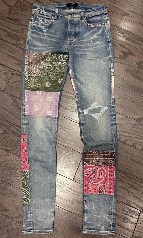 Amiri Amiri Bandana Art Patch Denims 32 Grailed