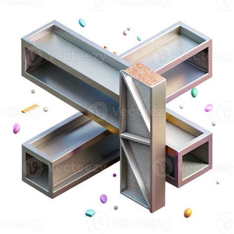 Serene Rustic Steel Beam Cross Section Isolated For Engineering Designs