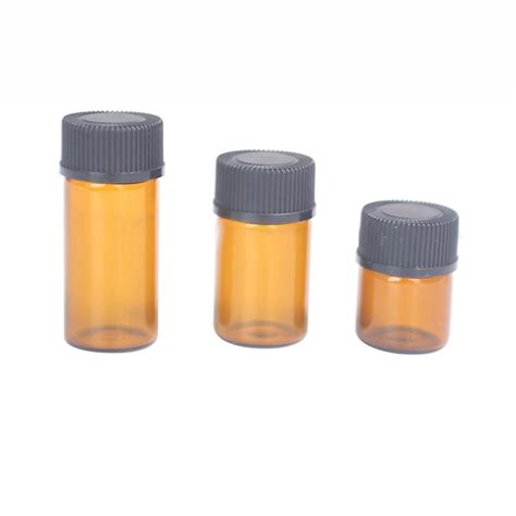 100pcs 1ml Amber Glass Bottles For Essential Oils Sample Bottles