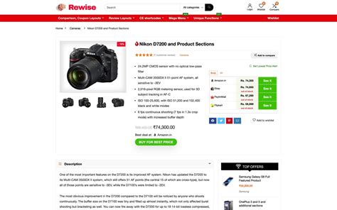 Price Comparison Section Elementor