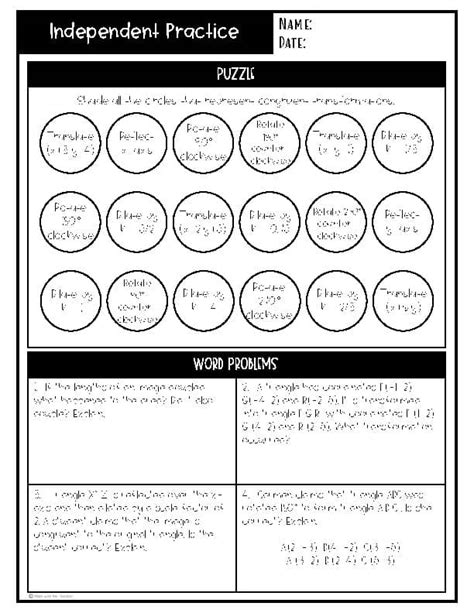 Effects Of Geometric Transformations Practice And Activity Tpt