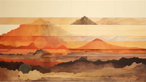 Sun Kissed Landscapes A Muted Palette Of Mountains And Deserts Stock