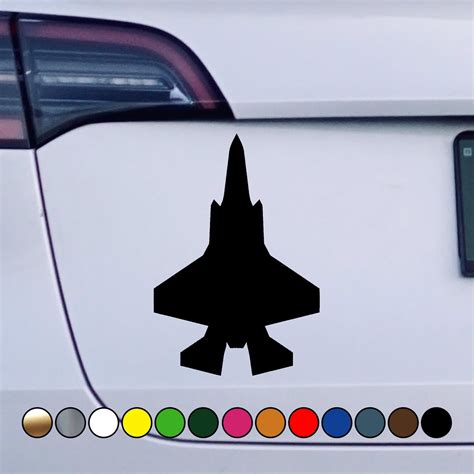 Military F 35 Lightning Ii Fighter Jet Top View Logo Sticker Perfect