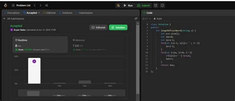 Leetcode Challenge Length Of Last Word Aryan Yadav Posted On The Topic Linkedin