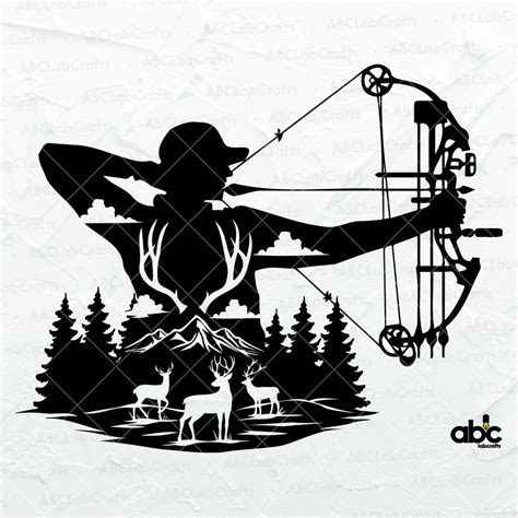 Bow Hunter Silhouette Clipart