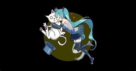 Hatsune Miku And Cat Hatsune Miku Sticker TeePublic
