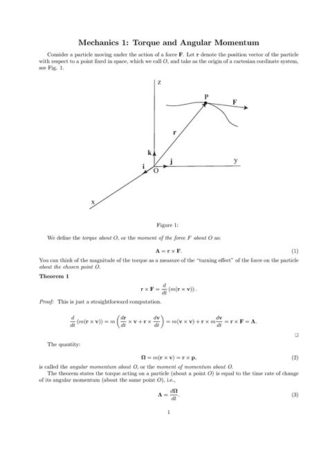 math11009 2016 2017 lecture notes torque and angular momentum