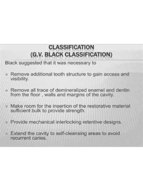 Gv Black Classification Of All Cavity 1 To 6 Pdf