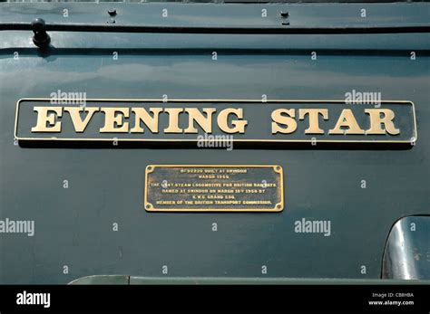 Nameplate Of Preserved Standard Class 9f Evening Star No 92220 The