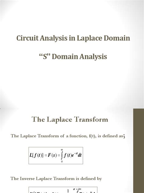 Circuit Analysis In S Domain Pdf Laplace Transform