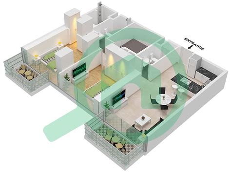 Floor Plans For Typeunit B 59 Floor 17 30 2 Bedroom Apartments In
