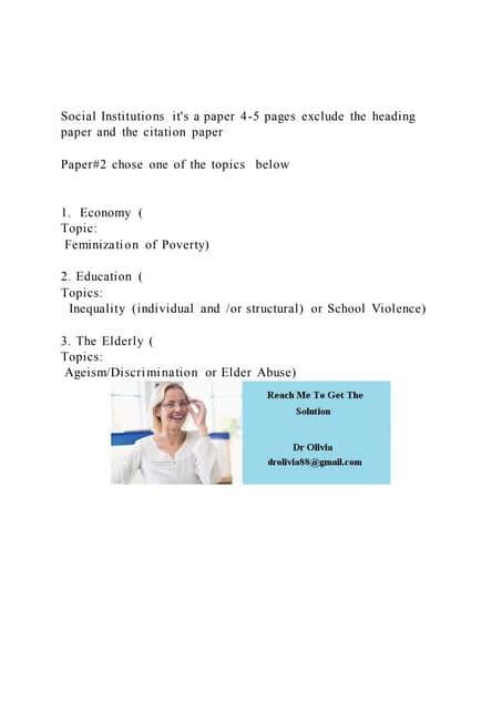 social institutions its a paper 4 5 pages exclude the heading p pdf