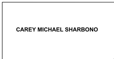 Obituary Carey Michael Sharbono