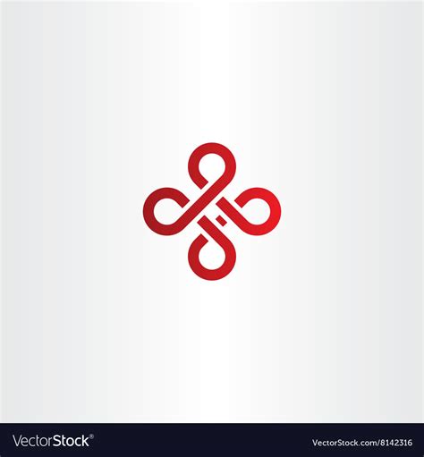 Abstract Knot Red Icon Logo Royalty Free Vector Image